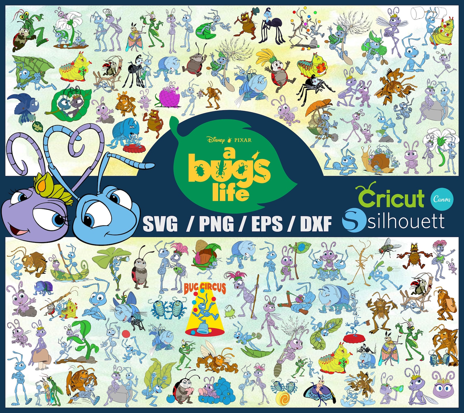 A Bug's Life Mega Bundle Cliparts Bundle,a Bug's Life SVG Cartoon ...