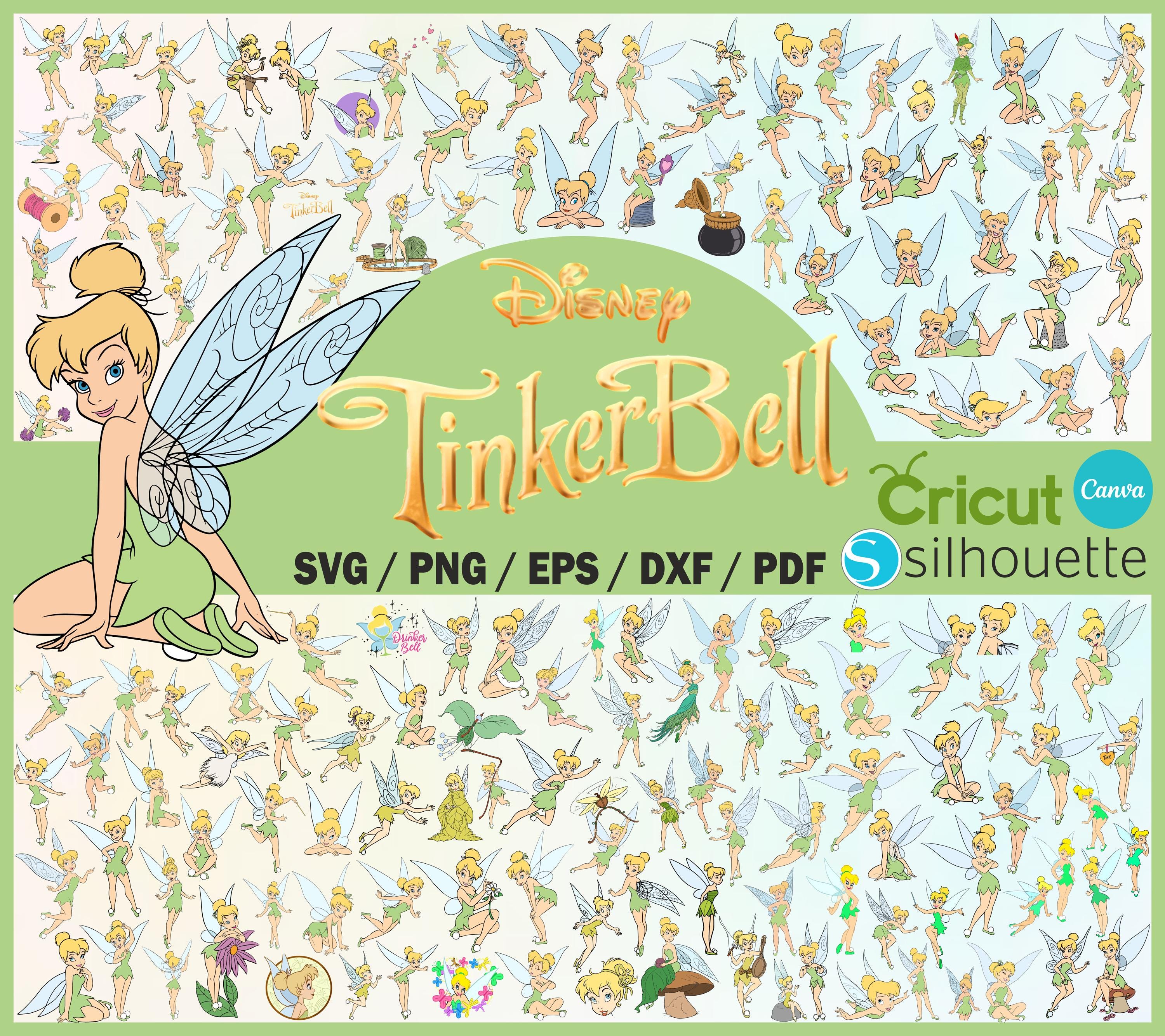 Tinkerbell SVG Clipart Bundle, Disney Fairy Printable Images (digital ...