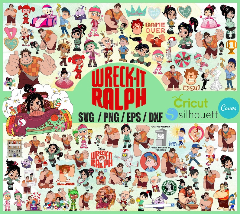 Wreck-it Ralph SVG Cliparts Bundle, Wreck-it Ralph Sublimation PNG ...