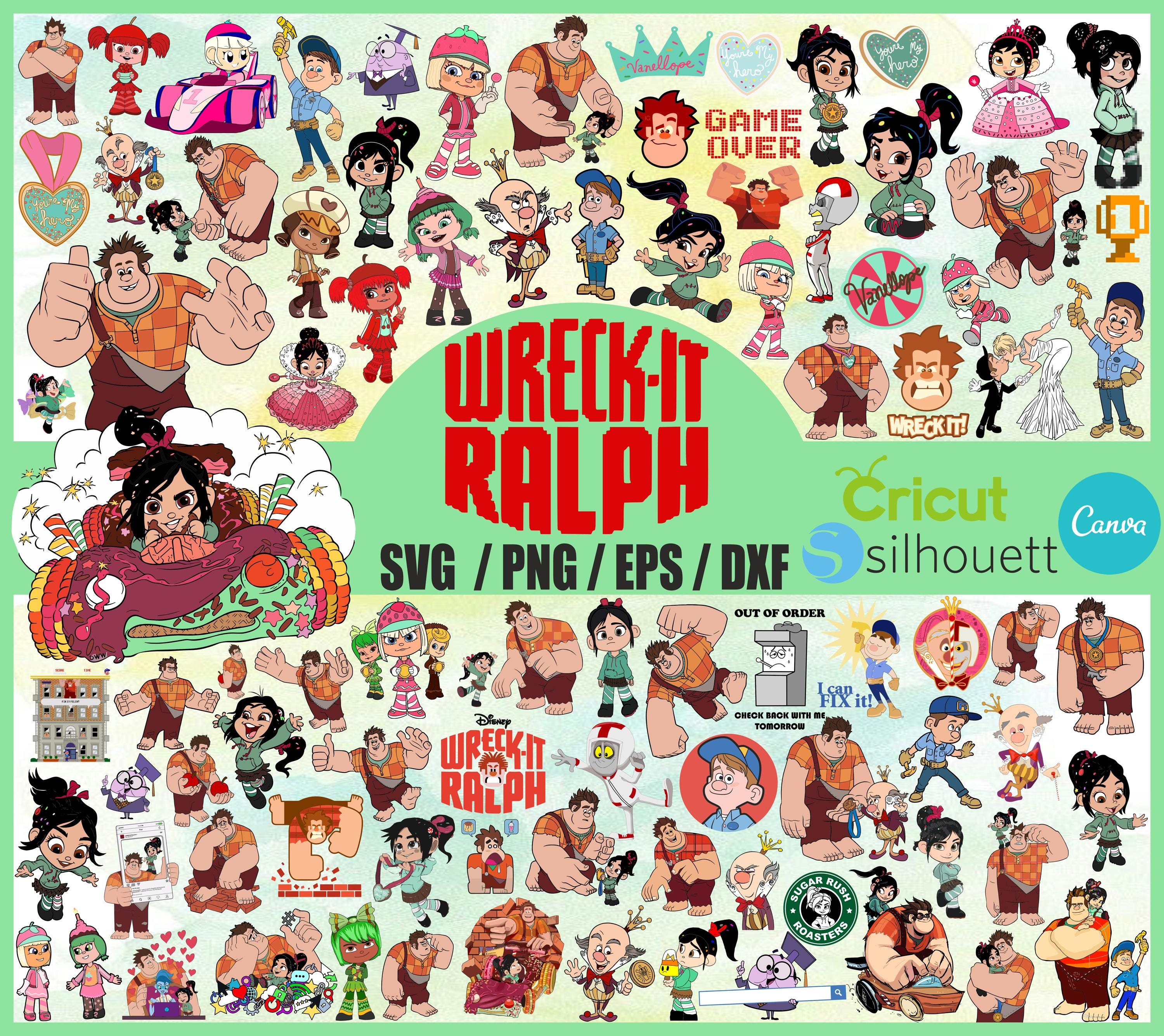 Wreck-it Ralph SVG Cliparts Bundle, Wreck-it Ralph Sublimation PNG ...