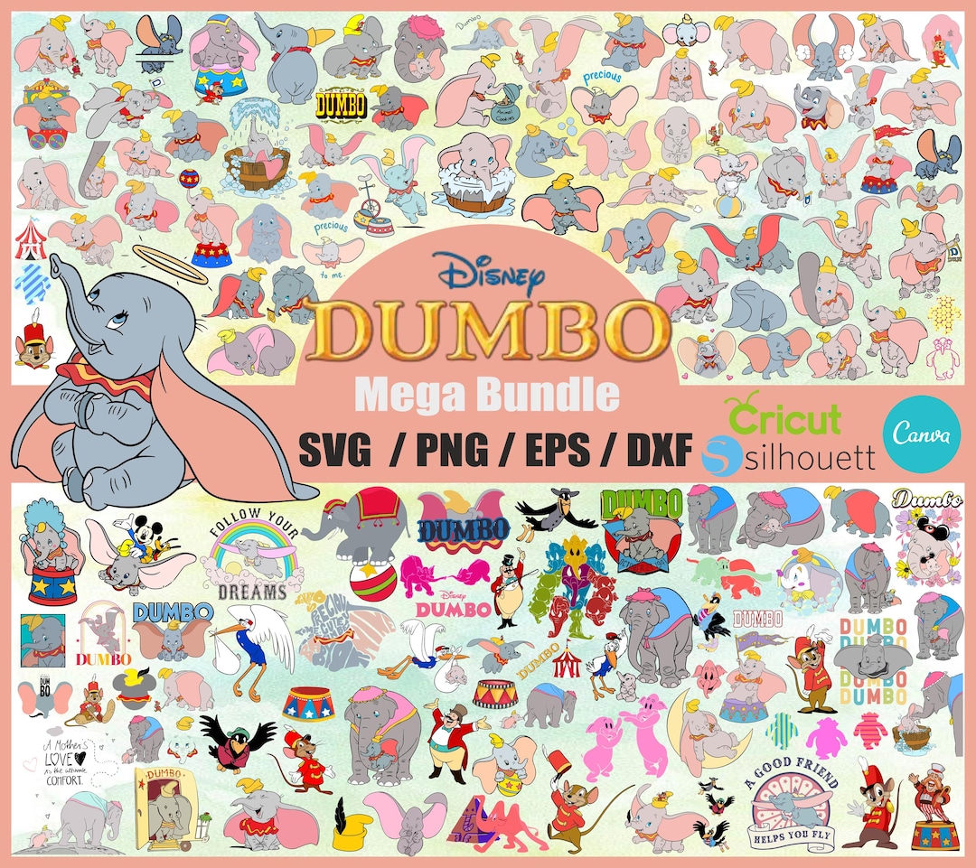 Dumbo SVG Bundle: Layered Clipart for Cricut (digital File) - Etsy