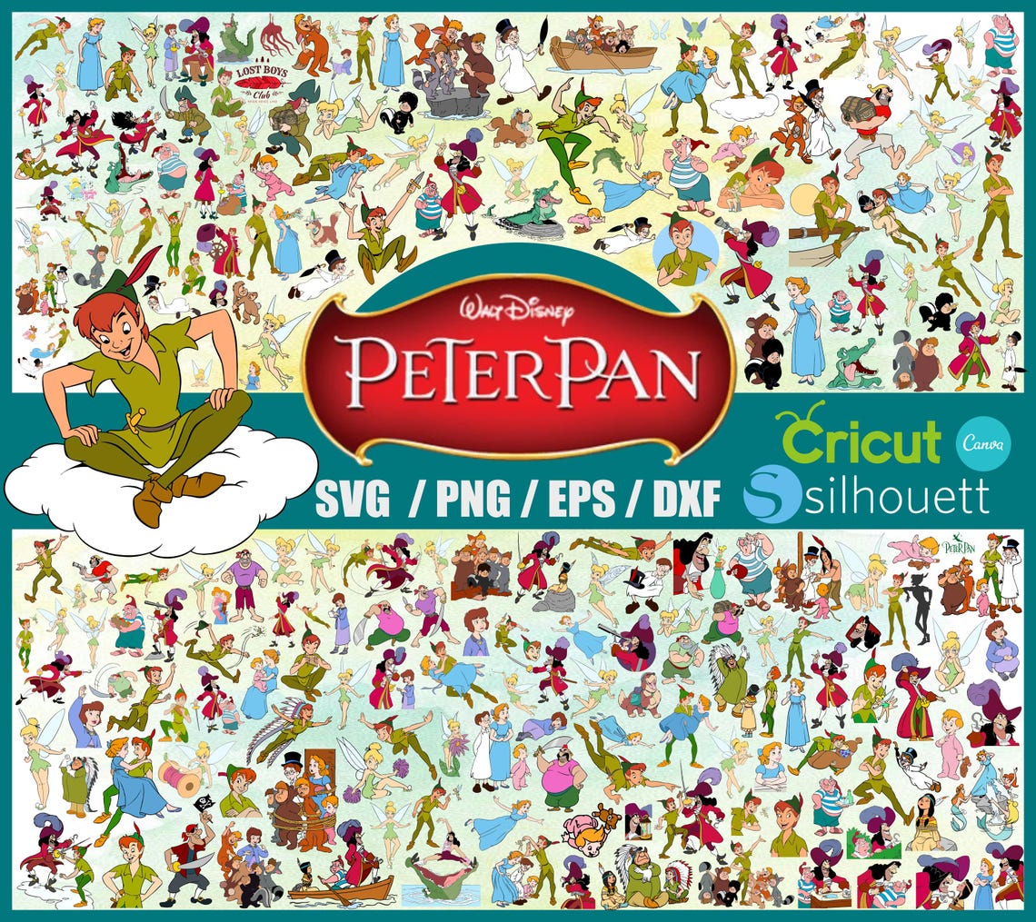 Peter Pan SVG Cliparts Bundle, Peter Pan Sublimation Bundle, Peter Pan ...