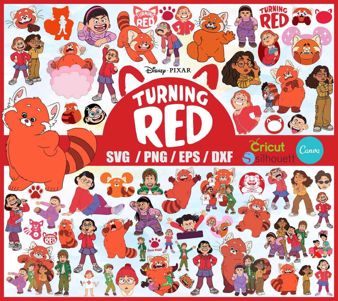 Turning Red SVG Bundle, Cartoon Cliparts (digital Files) - Etsy