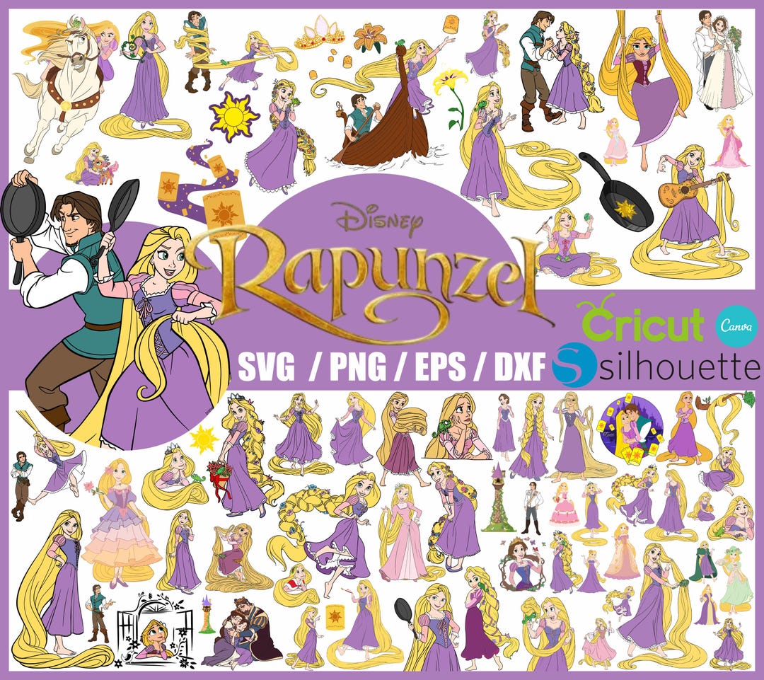 Rapunzel SVG Bundle: Tangled Clipart for Cricut & Silhouette (digital ...