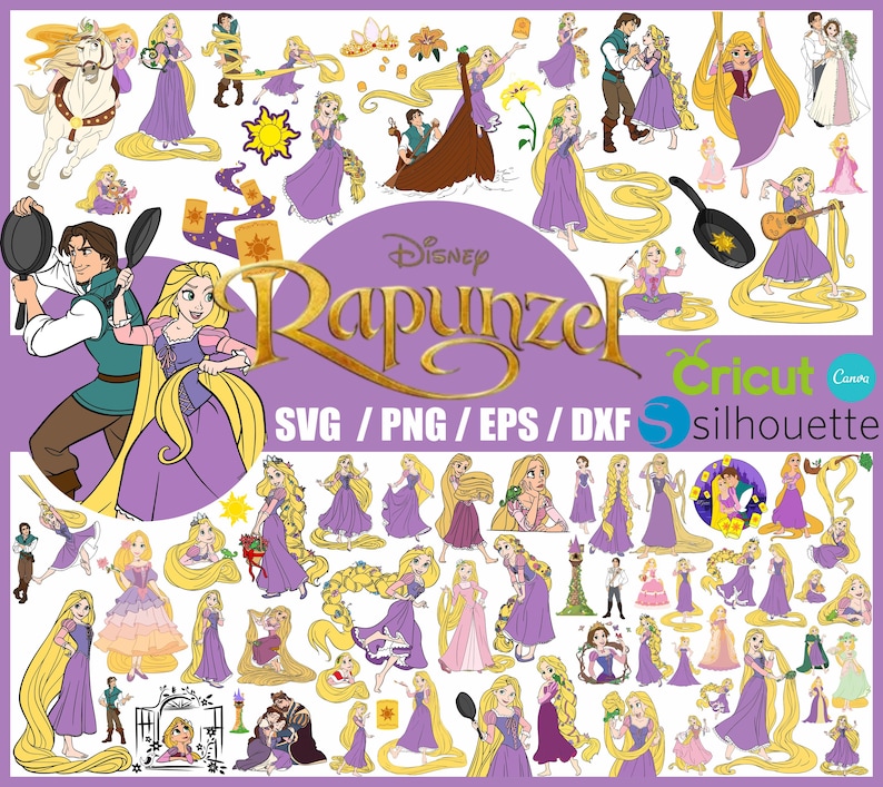 Rapunzel SVG Bundle: Tangled Clipart for Cricut & Silhouette (digital ...