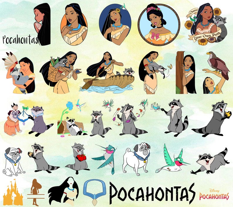 Pocahontas Clipart SVG Bundle, Cricut Silhouette (digital Download) - Etsy