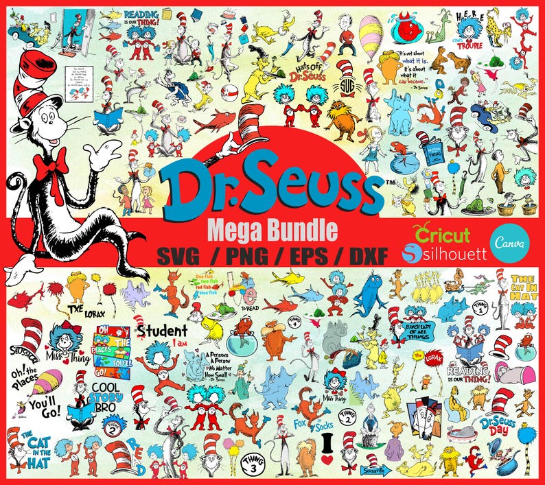 Dr. Seuss SVG Bundle: Teacher Shirt Clipart (digital Download) - Etsy