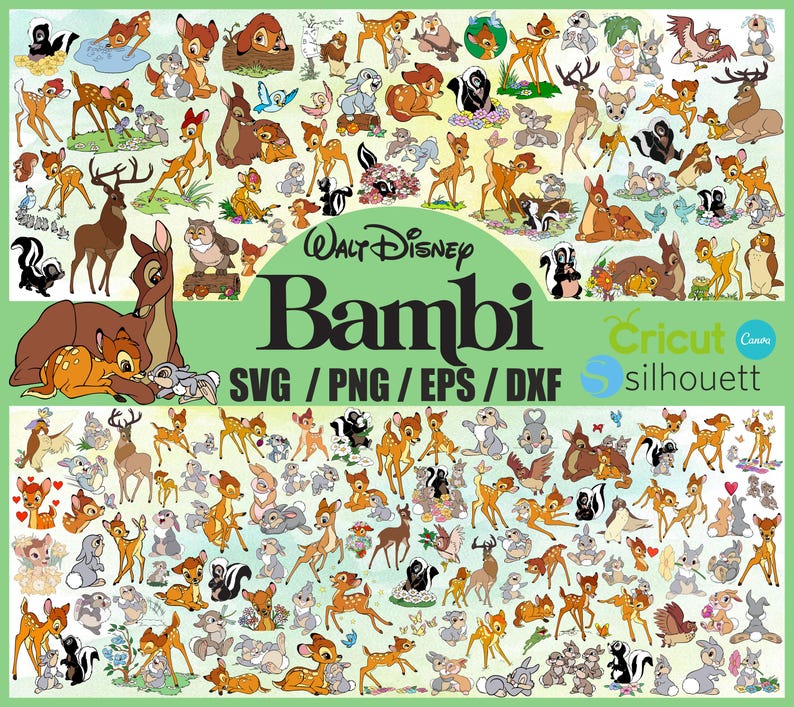 Bambi Mega Bundle, Bambi Svg, Bambi Clipart, Bambi Deer Png, Thumper ...