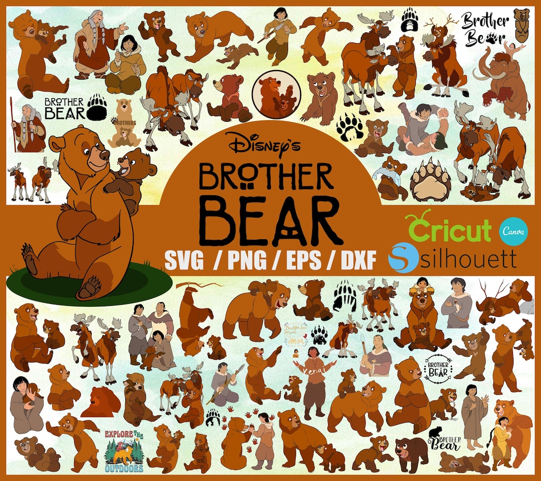 Disney Brother Bear Clip Art: Watercolor PNG SVG Bundle (digital ...