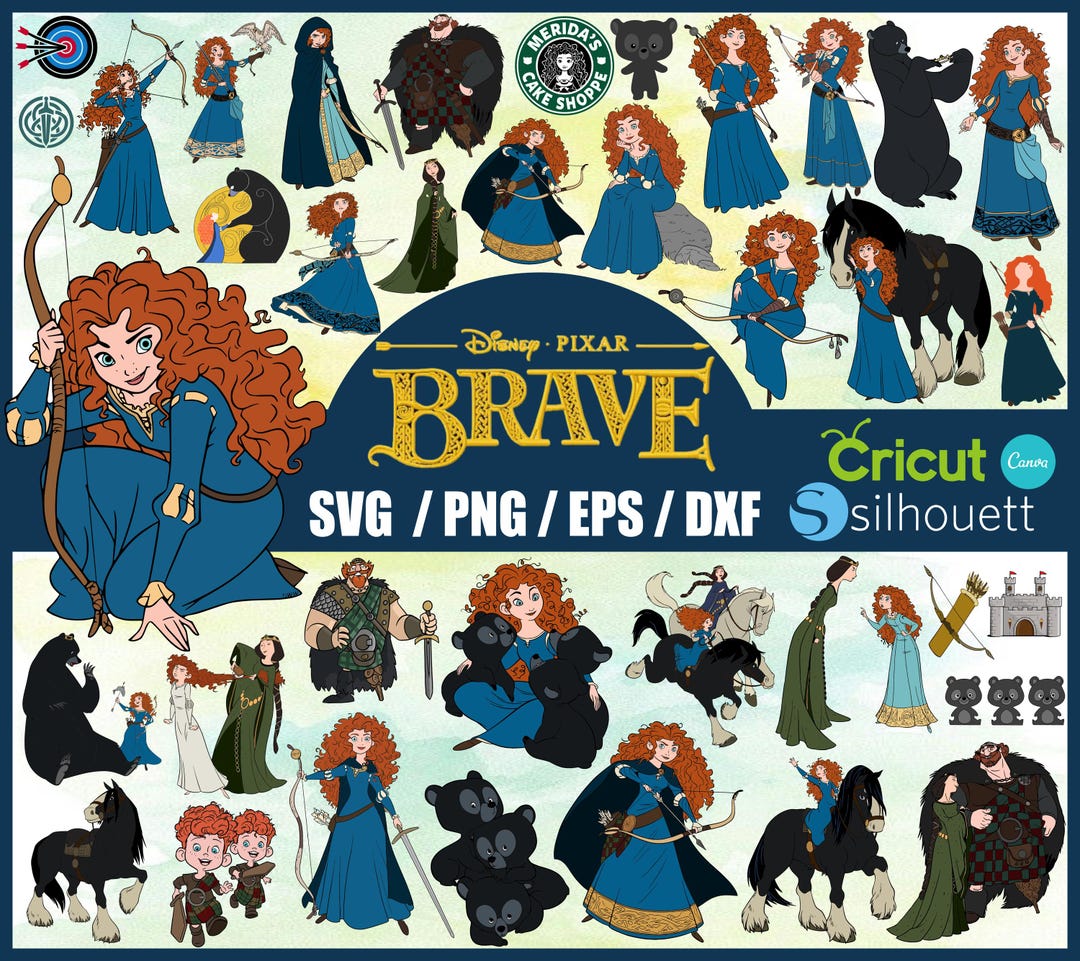 Merida Brave Clipart, Princess (svg, Png, Eps, Dxf) Digital Download - Etsy