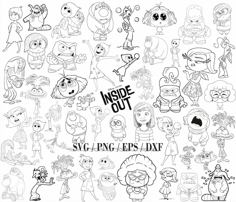 Inside Out 2 Bundle Svg, Png, Cricut, Inside Out Line Bundle Svg ...