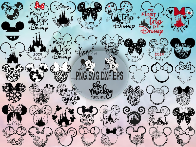 Disney SVG Bundle, Mouse, Castle, Cricut, Silhouette (digital Download ...
