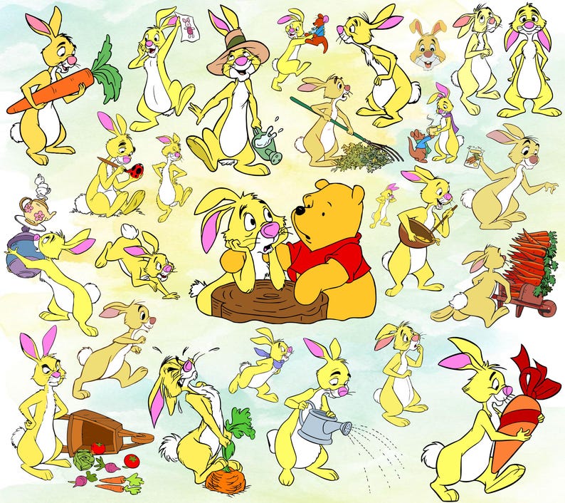 Winnie the Pooh SVG Bundle: Tigger, Eeyore, Piglet Clipart (digital ...