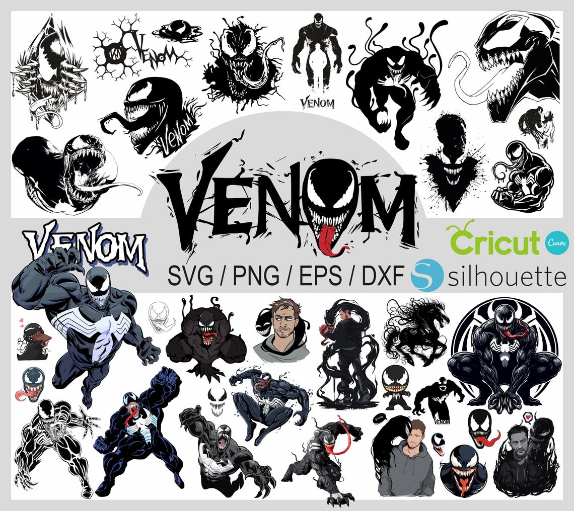 Venom SVG Bundle: Printable Vector Designs, Cricut Cut File (digital ...