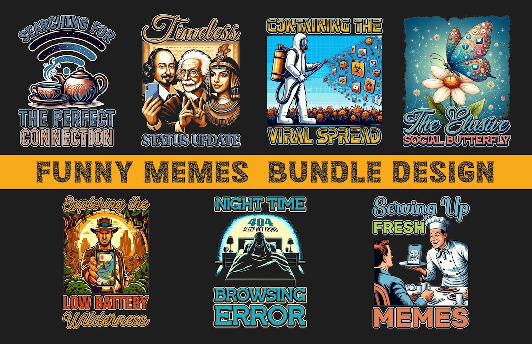 FUNNY MEMES T-shirt Design Png Bundle , Sublimation Design, Svg, Png ...