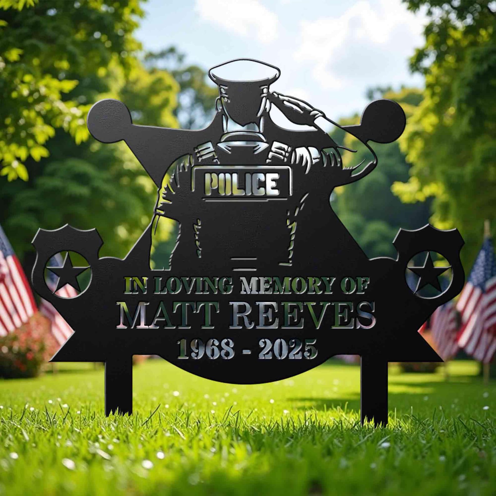 In Loving Memory Police Officer Memorial Stake - Officer Dad ...