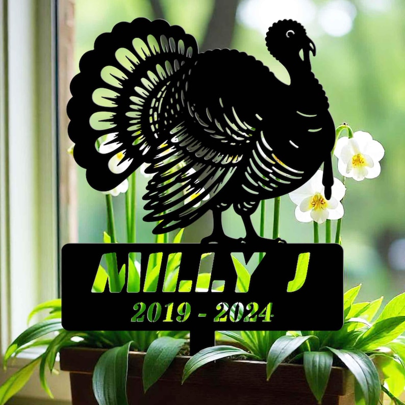 Wild Turkey Memorial Stake - Turkey Garden Stake - Kids Pet Sign - Xmas ...