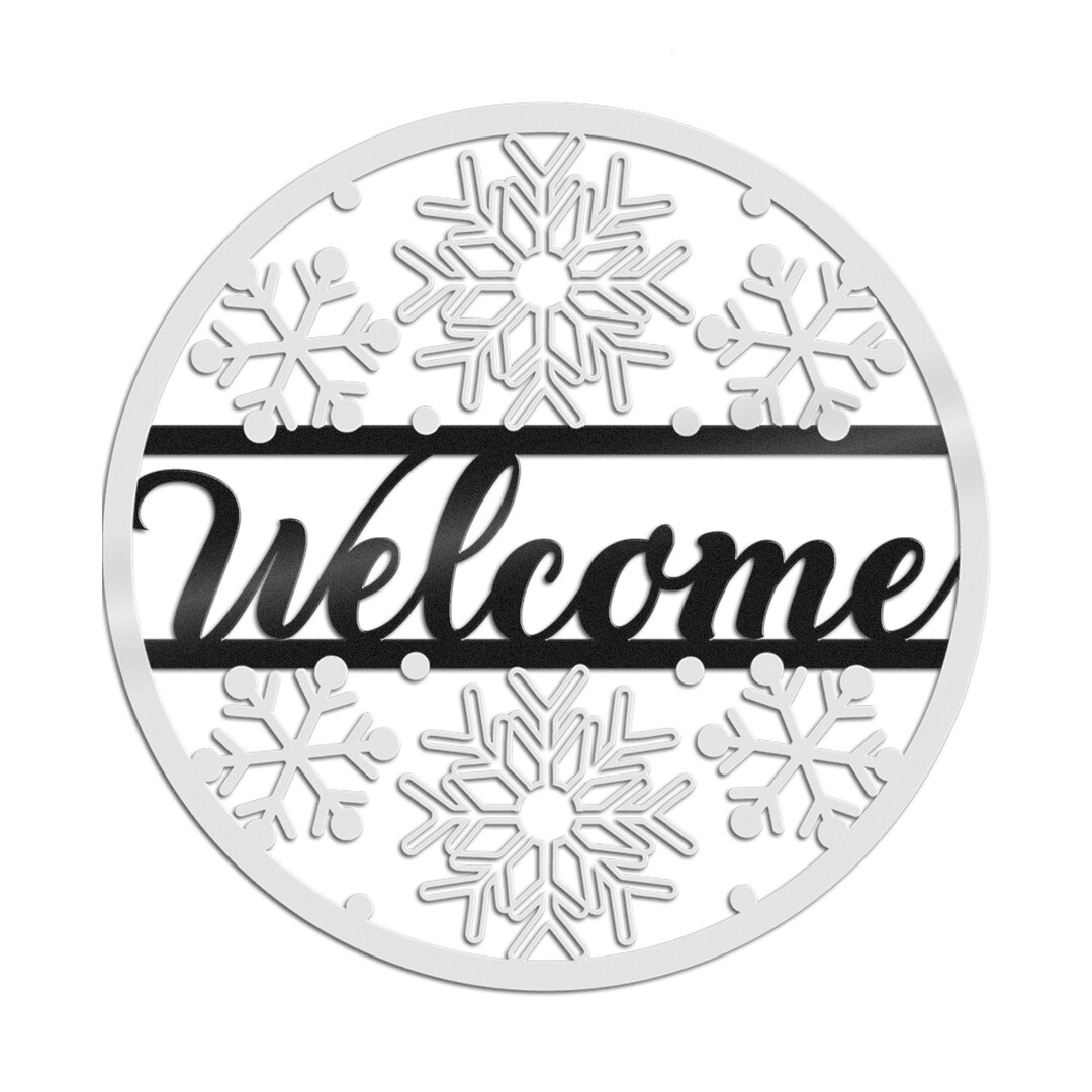 Snowflake Welcome Sign Metal Custom Snowflake Wall Art Metal Winter ...