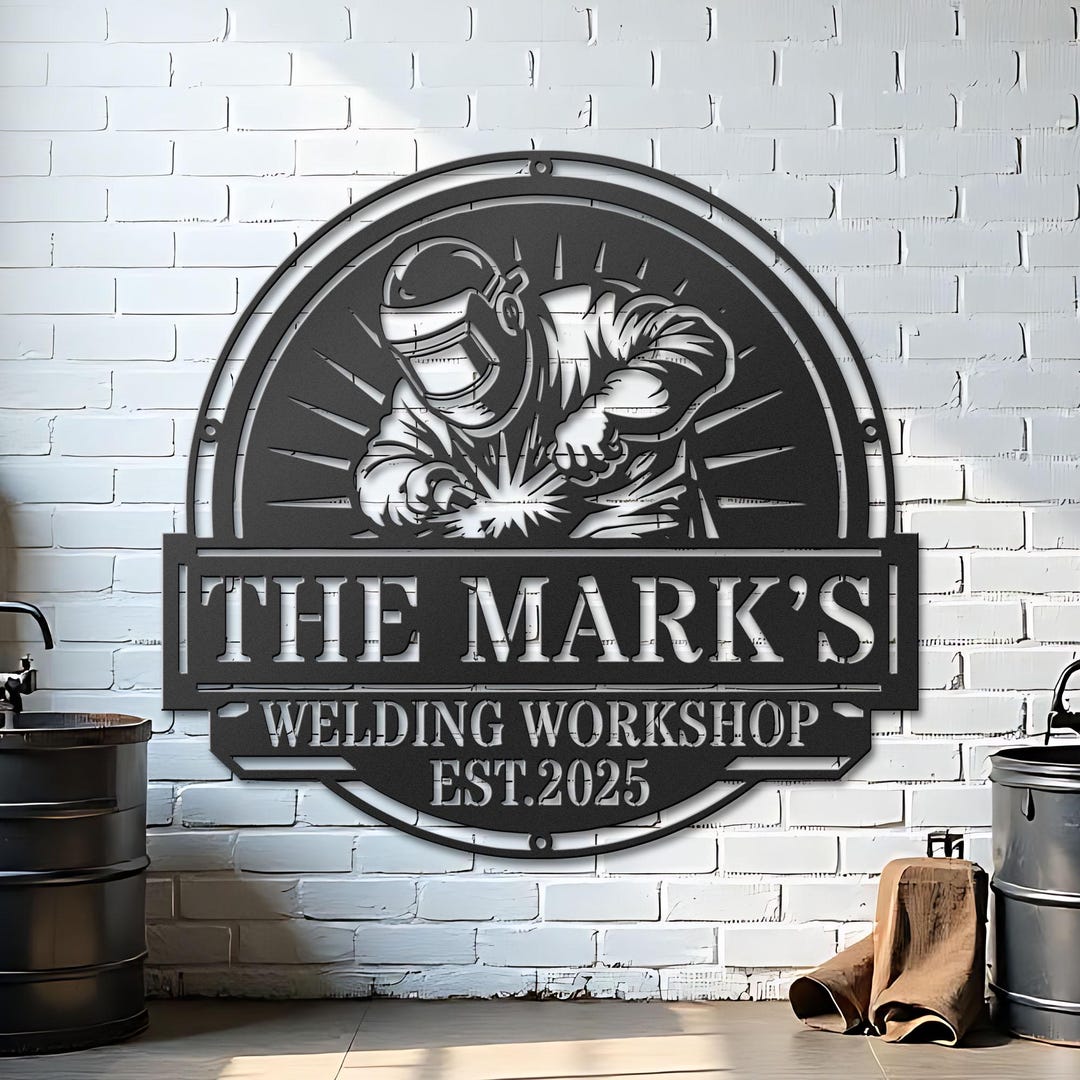 Custom Metal Welding Shop Sign – Personalized Garage Decor – Workshop ...