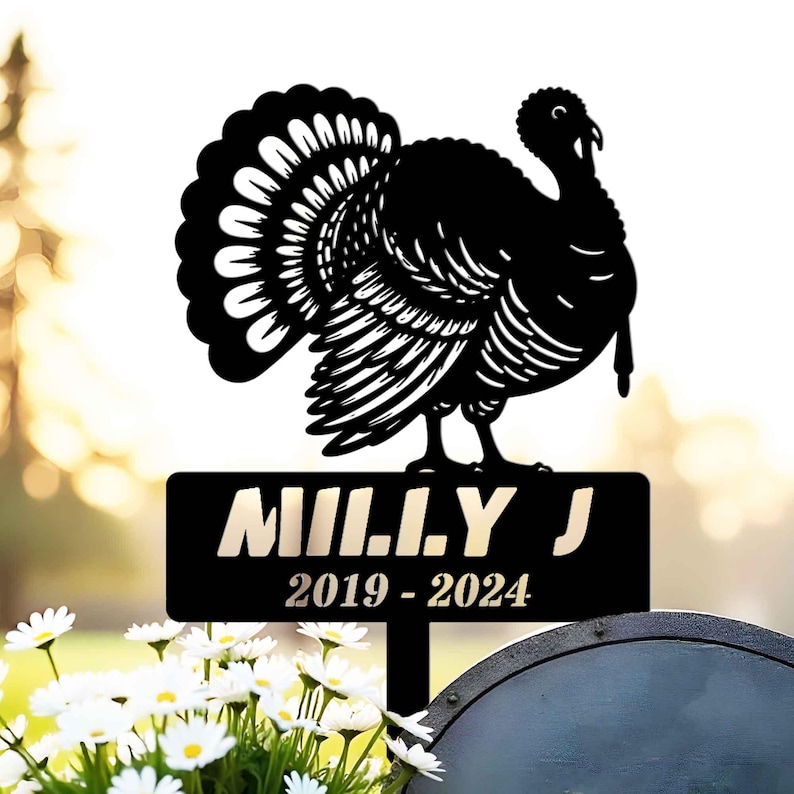 Wild Turkey Memorial Stake - Turkey Garden Stake - Kids Pet Sign - Xmas ...