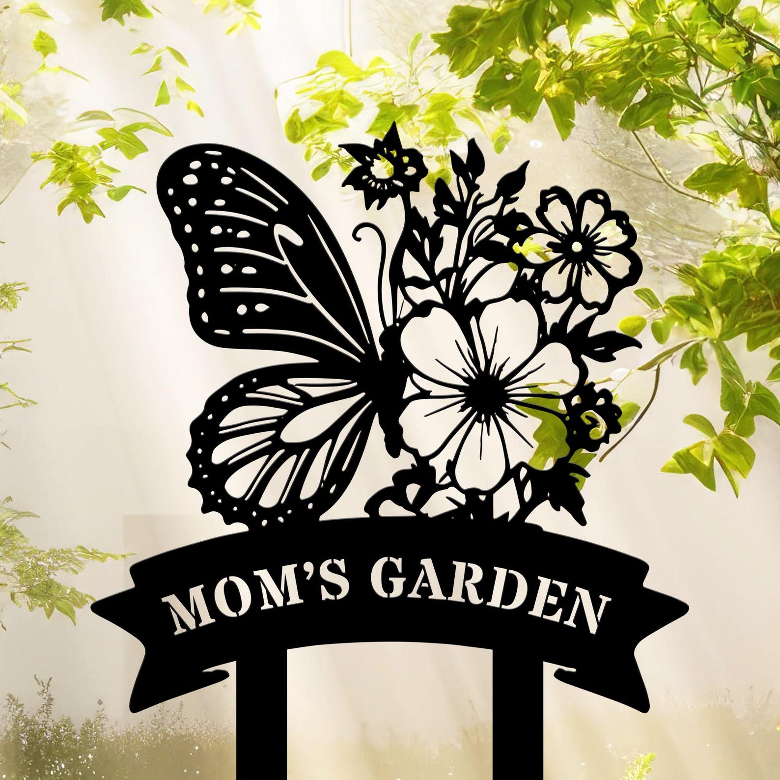 Custom Garden Stake - Metal Butterfly Garden Stake - Personalized ...