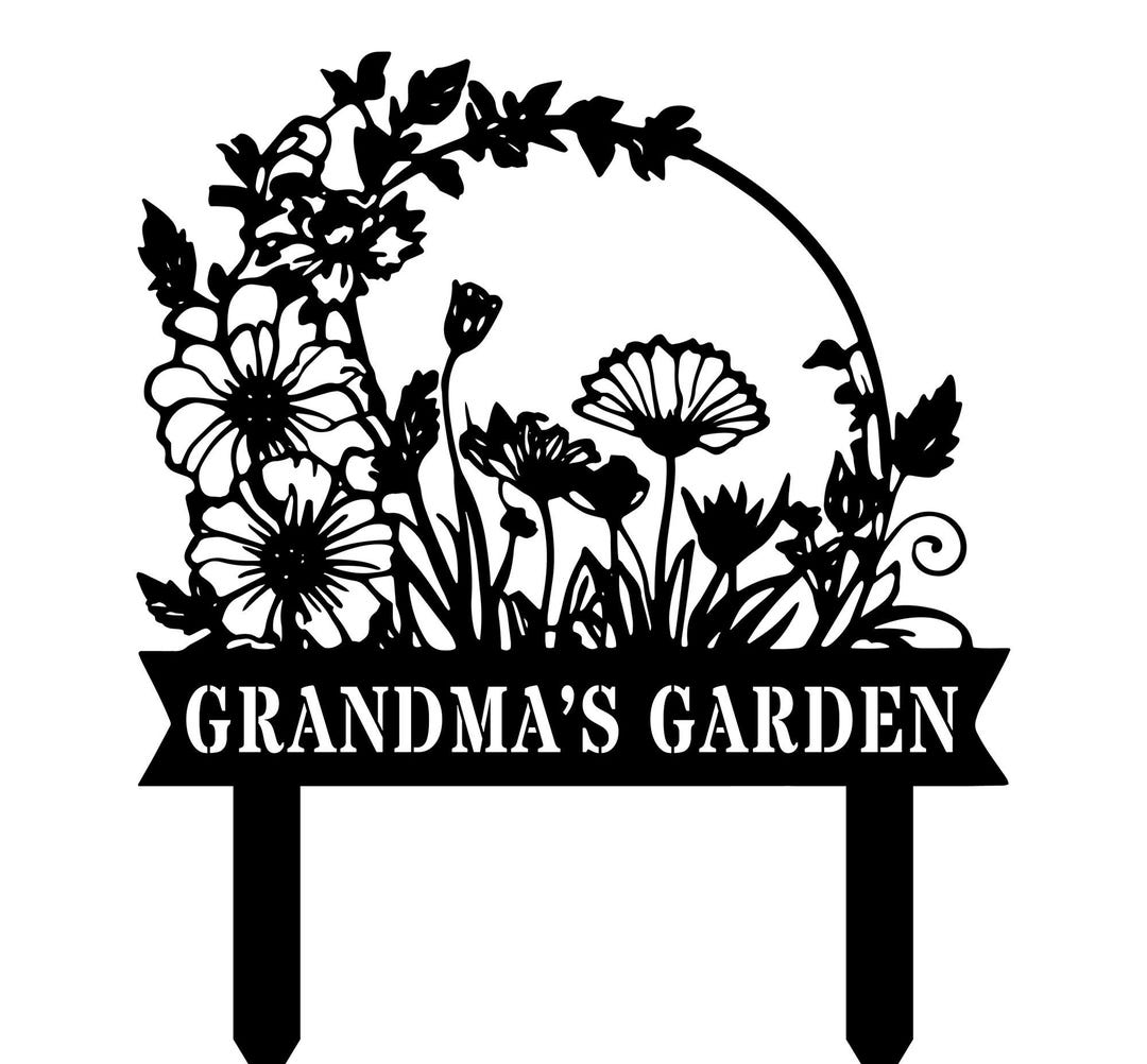 Custom Flower Garden Sign - Garden Butterfly Sign - Outdoor Metal Sign ...