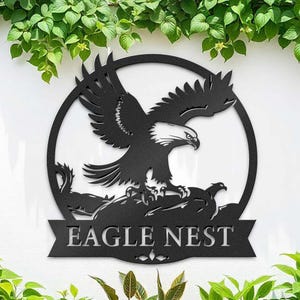 Personalized Eagle Wall Art Sign - Eagle Wall Hanging Decor - Home Wall ...