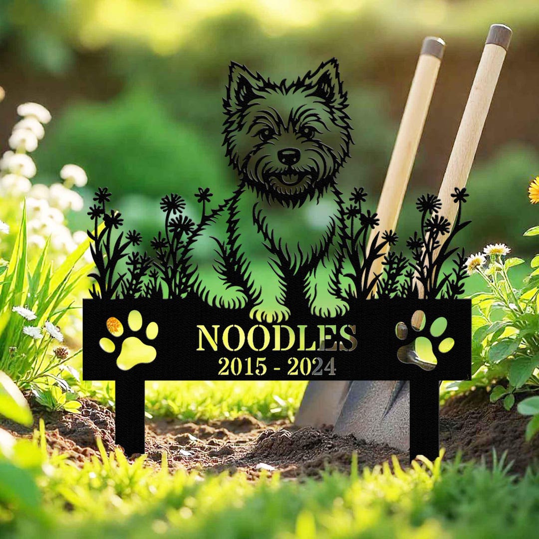 Custom Cute Dog Pet Memorial Stake - Dog Loss Gift - Garden Stake for ...