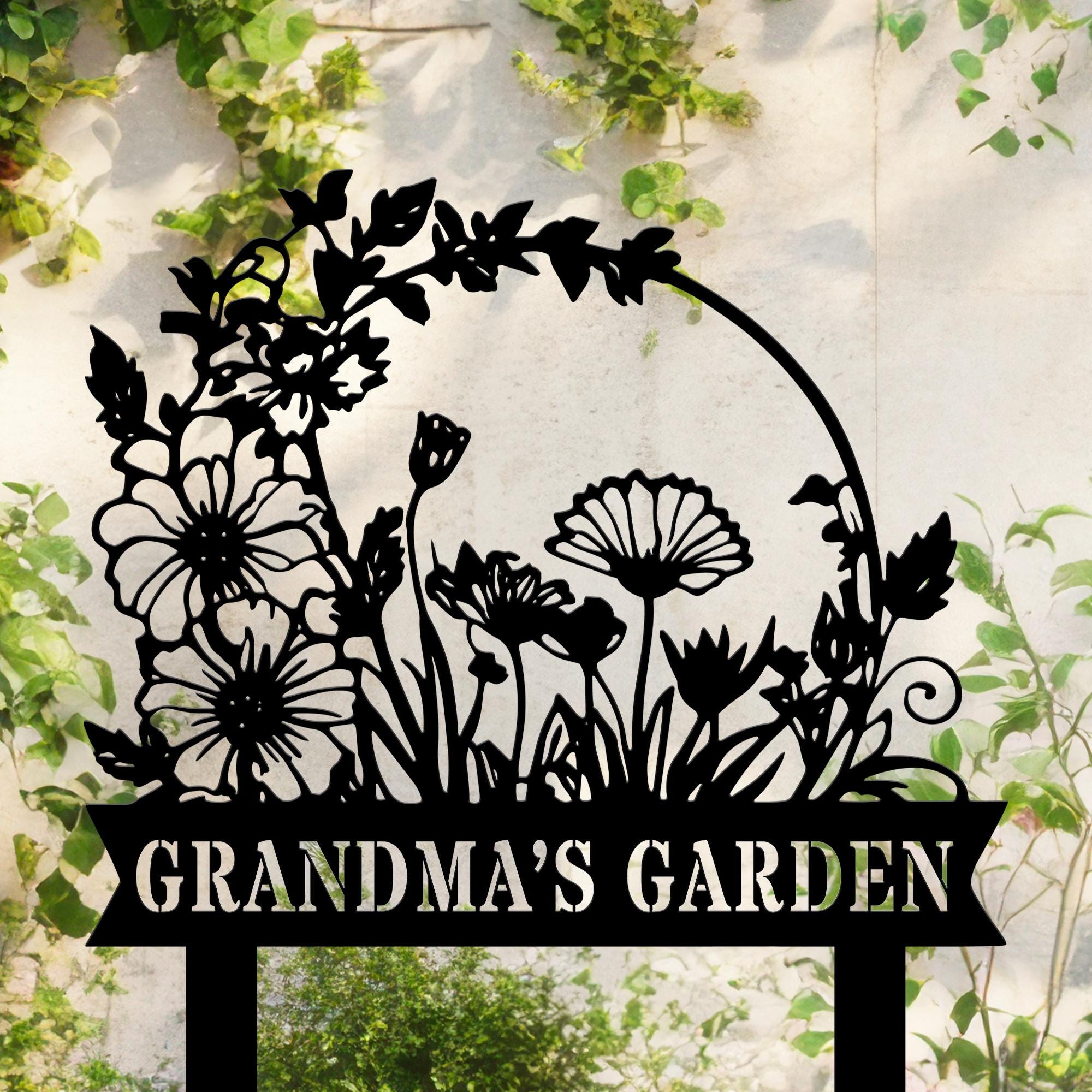 Custom Flower Garden Sign - Garden Butterfly Sign - Outdoor Metal Sign ...
