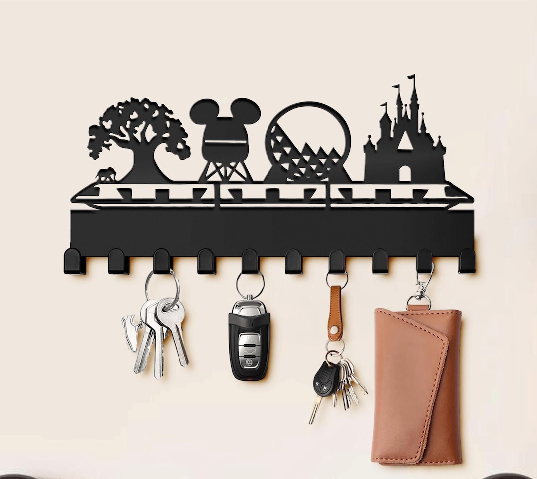 New Disney Castle Monorail Key Hanger - Disney World Wall Hook Rack ...