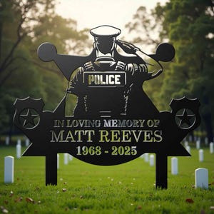 In Loving Memory Police Officer Memorial Stake - Officer Dad ...