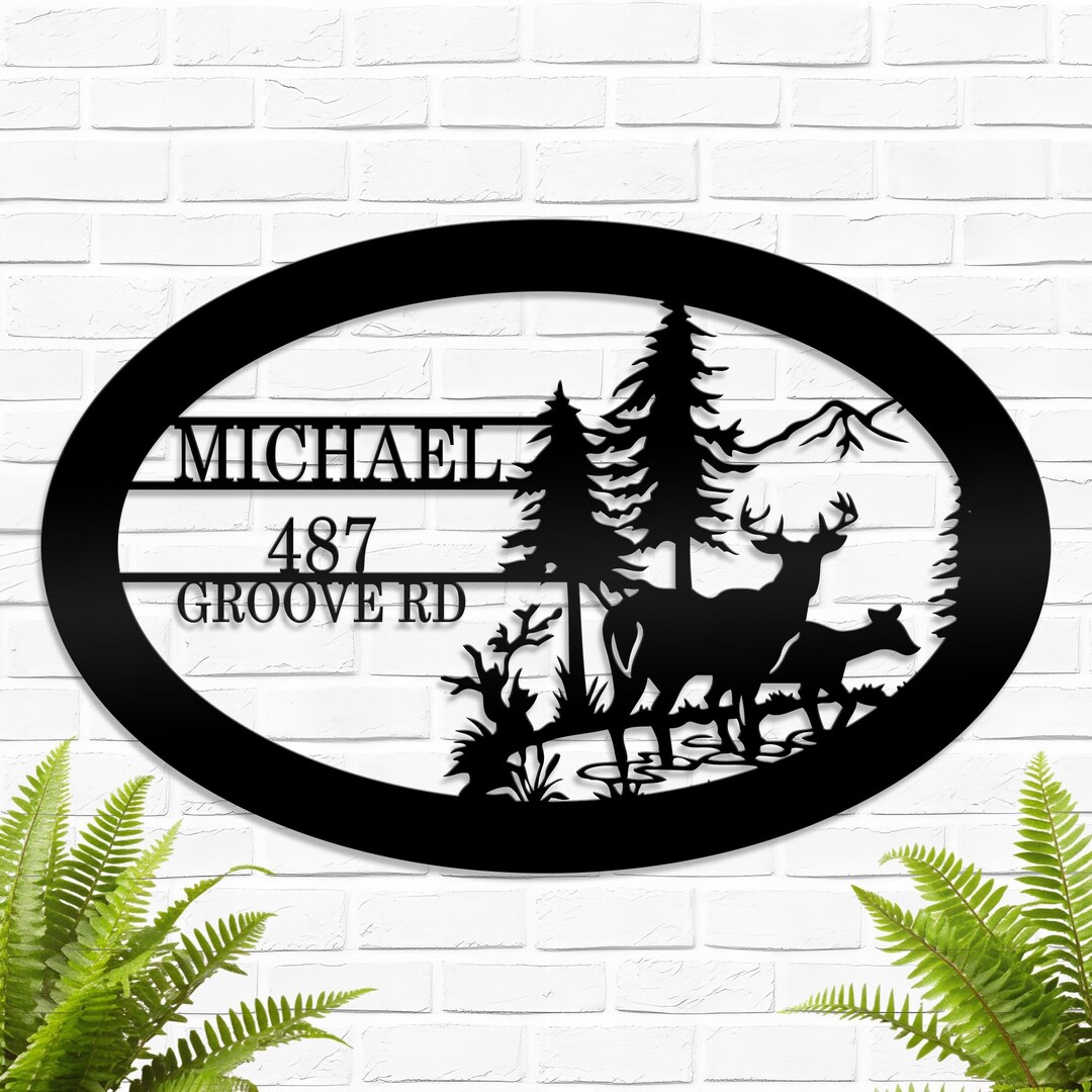 Custom Deer Forest Metal Sign - Farm Sign - Outdoor Sign - Farmhouse ...