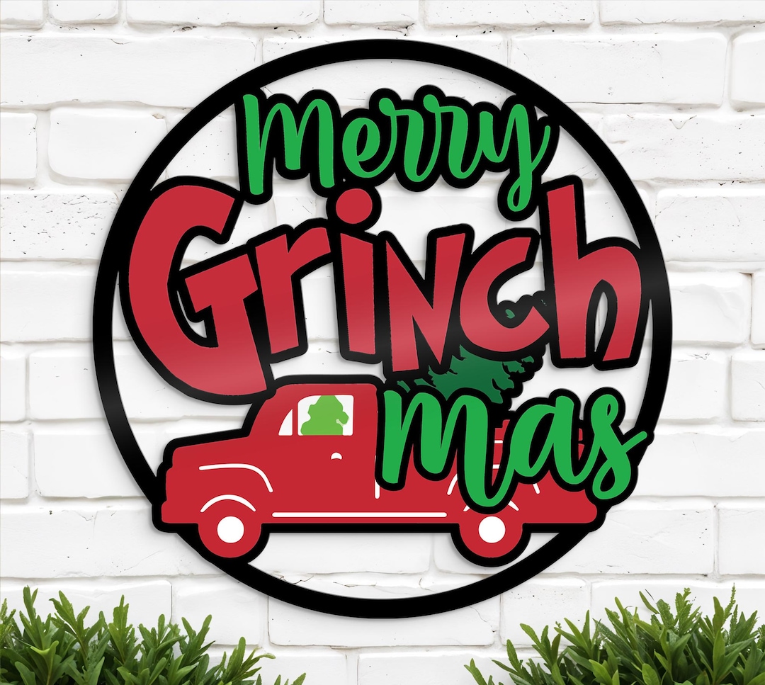 Merry Grinchmas Metal Sign - Kids Winter Gifts - Grinch Love Sign ...