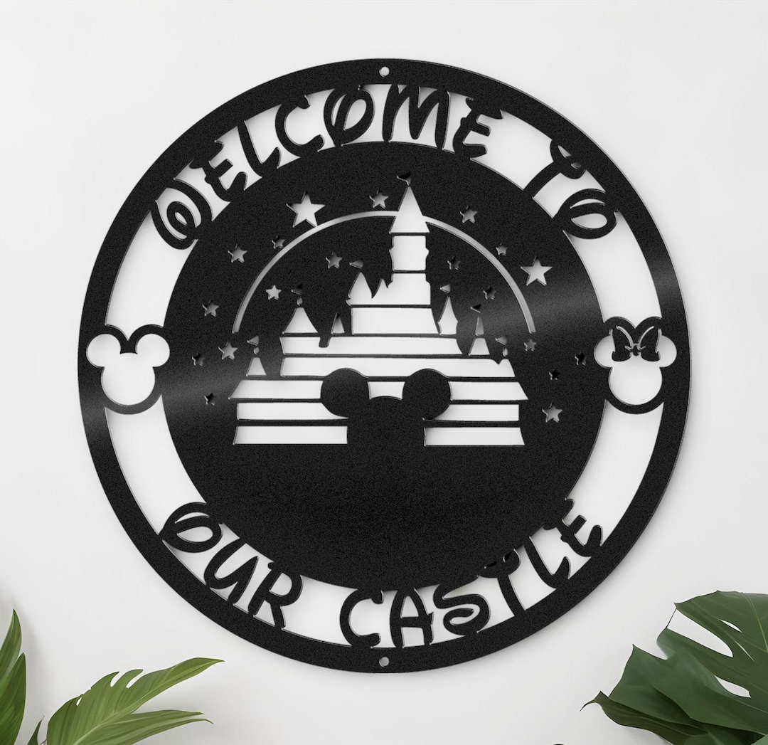 Disney Mickey Head Castle Decor - Family Room Welcome Sign - Welcome to ...