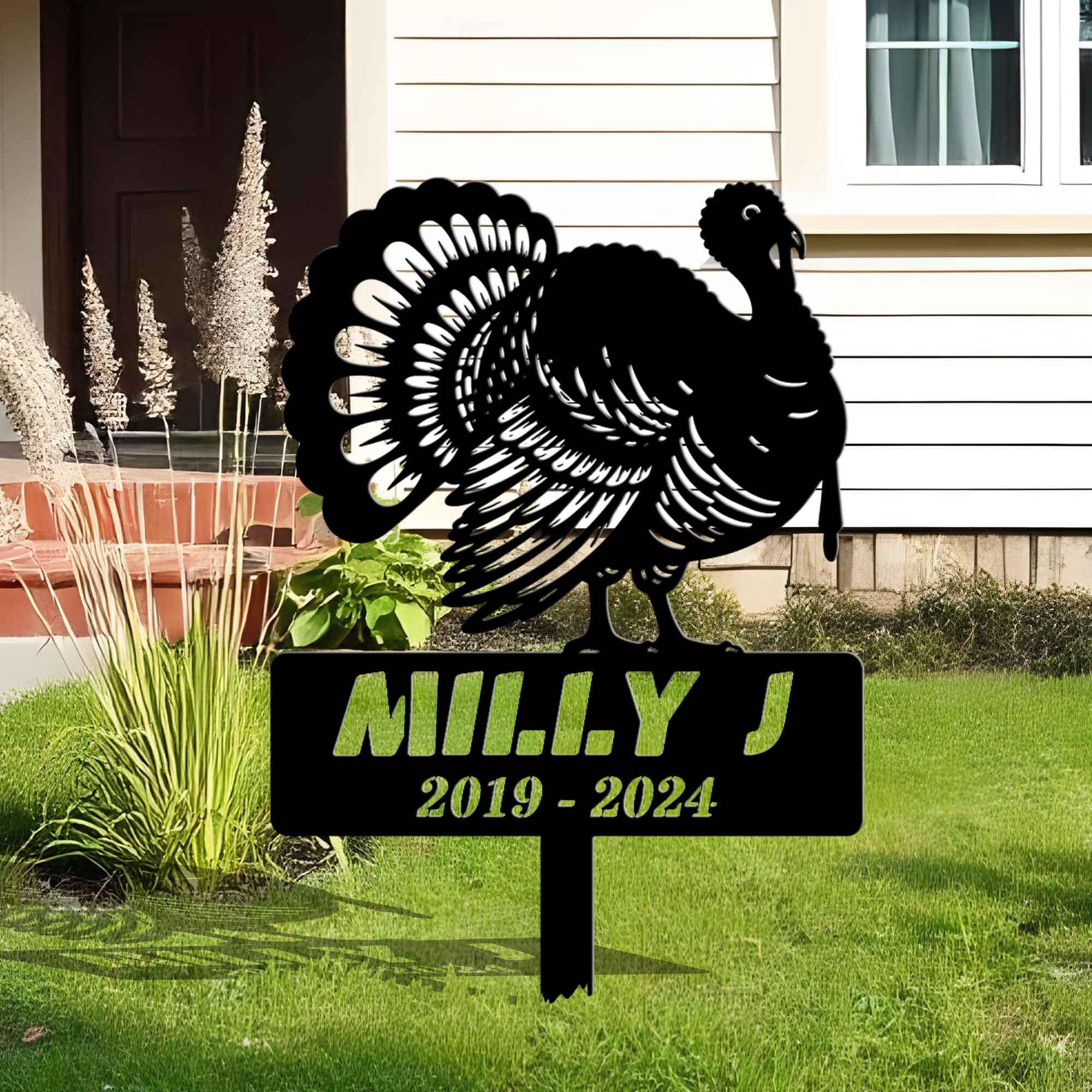 Wild Turkey Memorial Stake - Turkey Garden Stake - Kids Pet Sign - Xmas ...