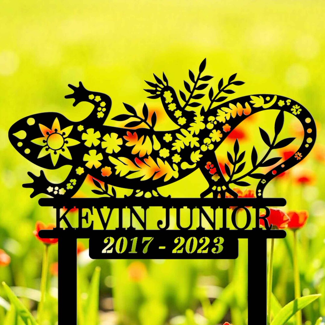 Lizard Pet Memorial Stake - Custom Name Chameleon Stake - Pet Memorial ...