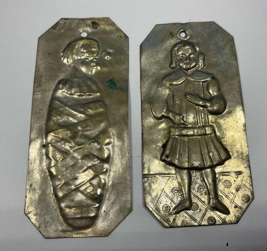 Lot of 2 Rare Vintage Greek 'baby & Girl' Tamata Tama Ex Voto Orthodox ...