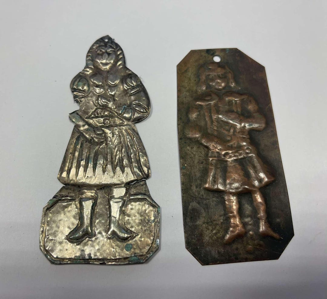 Lot of 2 Rare & Vintage Greek 'two Girls' Tamata Tama Ex Voto Orthodox ...