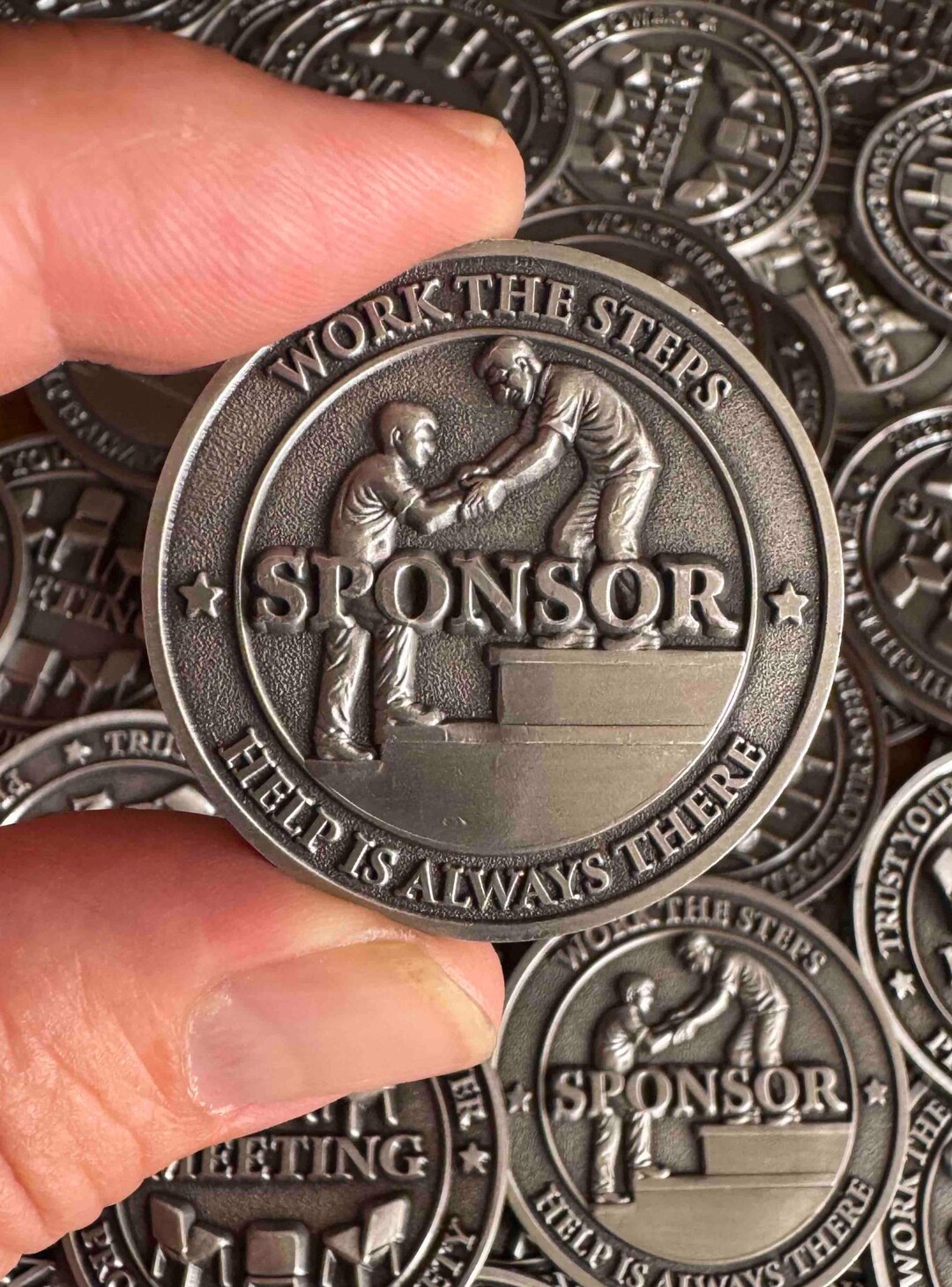 Men's Sobriety Support Coin - 1st Year Every Day Carry - Etsy