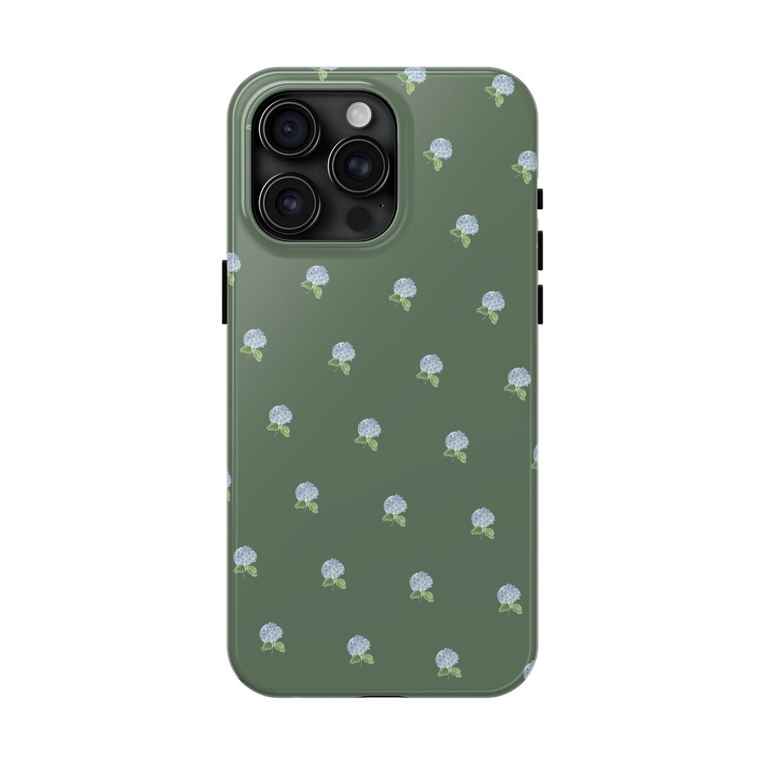 Green and Hydrangea Cape Cod Phone Case, Cute Phone Cover, Durable ...