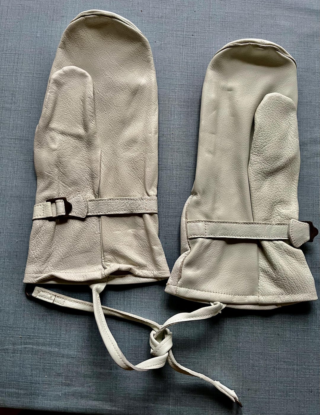 Swedish Army White Leather Ski Gloves Winter Gloves Leather New. Free ...