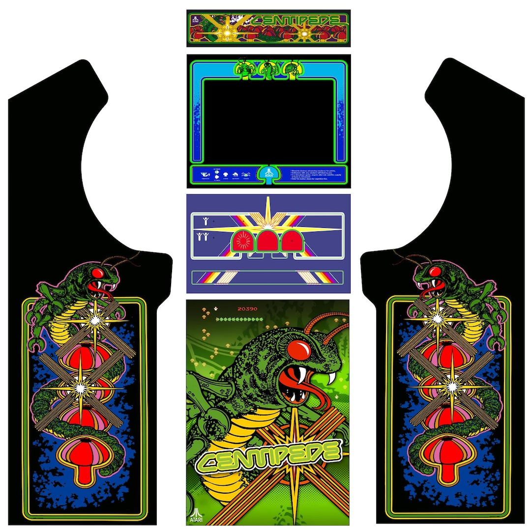 Centipede Full-size Arcade Vinyl Artwork | Classic 80s Retro Game Theme ...