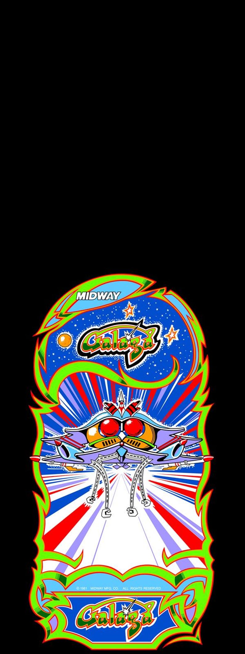 GALAGA Arcade Vinyl Set | Retro Cabinet Art | Printable Side Art ...