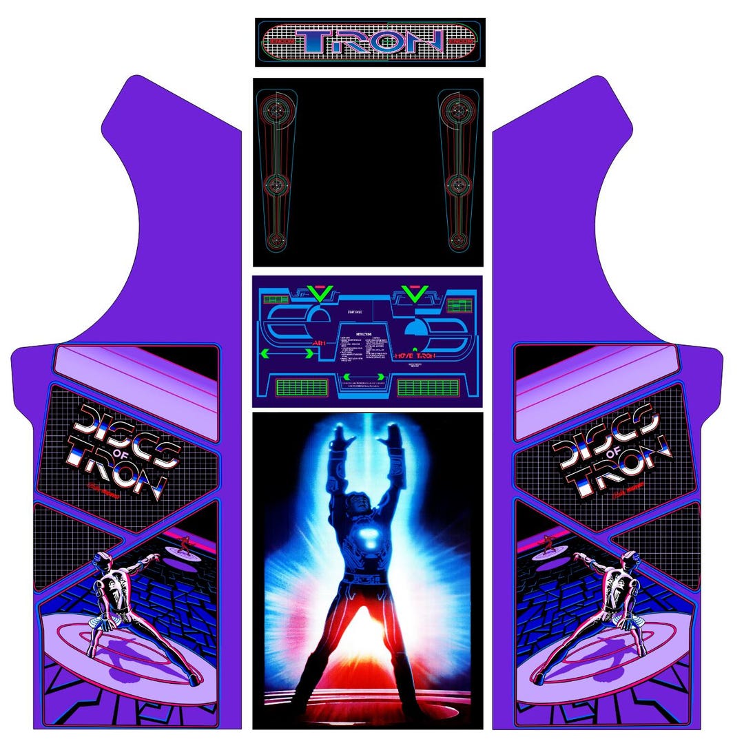 Disc of Tron Arkwork Full-size Arcade | Retro 80s Tron Movie Theme ...