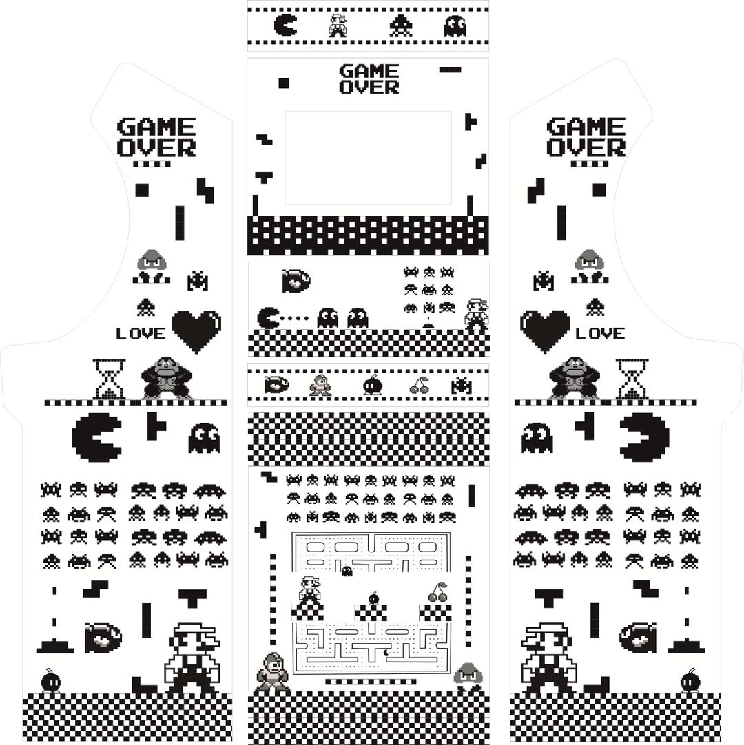 Pixel Blanco Arcade Cabinet Vinyl | Digital Art for Retro Gaming ...