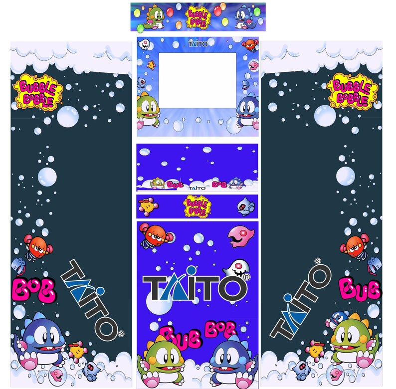 Bubble Bobble Arcade Cabinet Vinyl Sticker | Digital Download for Retro ...