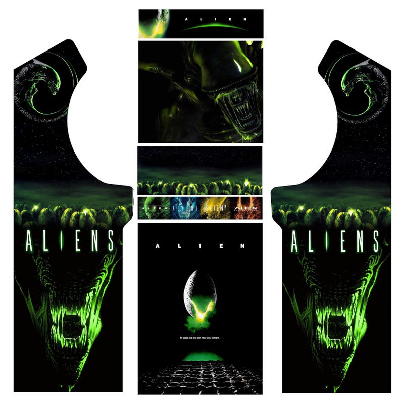 Aliens Arcade Vinyl – Retro Arcade Cabinet Skin for Full-size Arcade ...