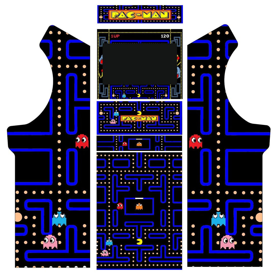 Pacman Black Arcade Cabinet Machine Arcade Vinyl - Etsy