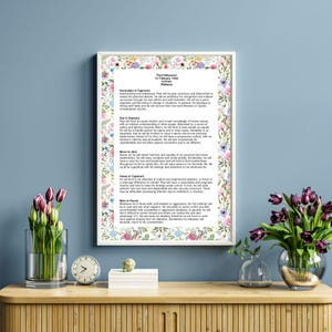 A Unique Birth Chart With a Floral Border. - Etsy