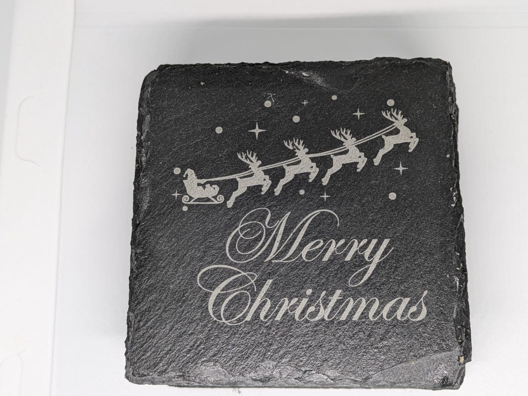 Christmas Slate Santa and Reindeer Pack of Four Slates - Etsy